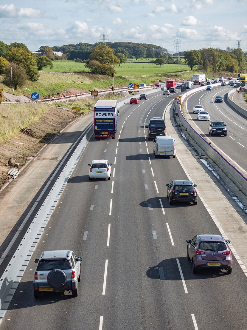 Zoneguard Vehicle Restraint System used during Motorway project