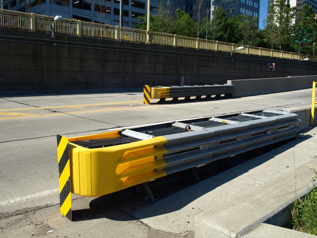 QuadGuard Crash Cushion system from Hardstaff Barriers